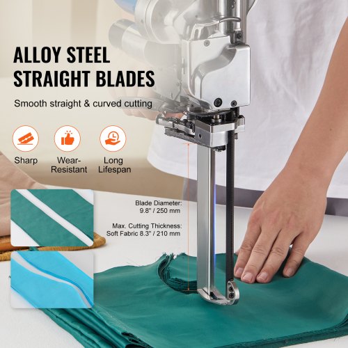 VEVOR Fabric Cutter, 750W High-Speed Straight Knife Cloth Cutting ...
