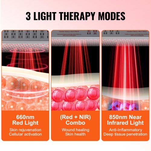VEVOR Red Light Therapy for Body Face, 60 Dual-Chip LEDs, Red 660nm ...