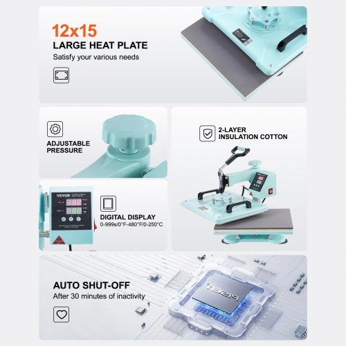 VEVOR Heat Press Machine 12x15 in 5 in 1 with 30oz Tumbler Press T ...