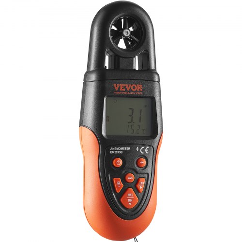 VEVOR Bluetooth Handheld Anemometer, 14℉-140℉, Digital Wind Speed Meter ...