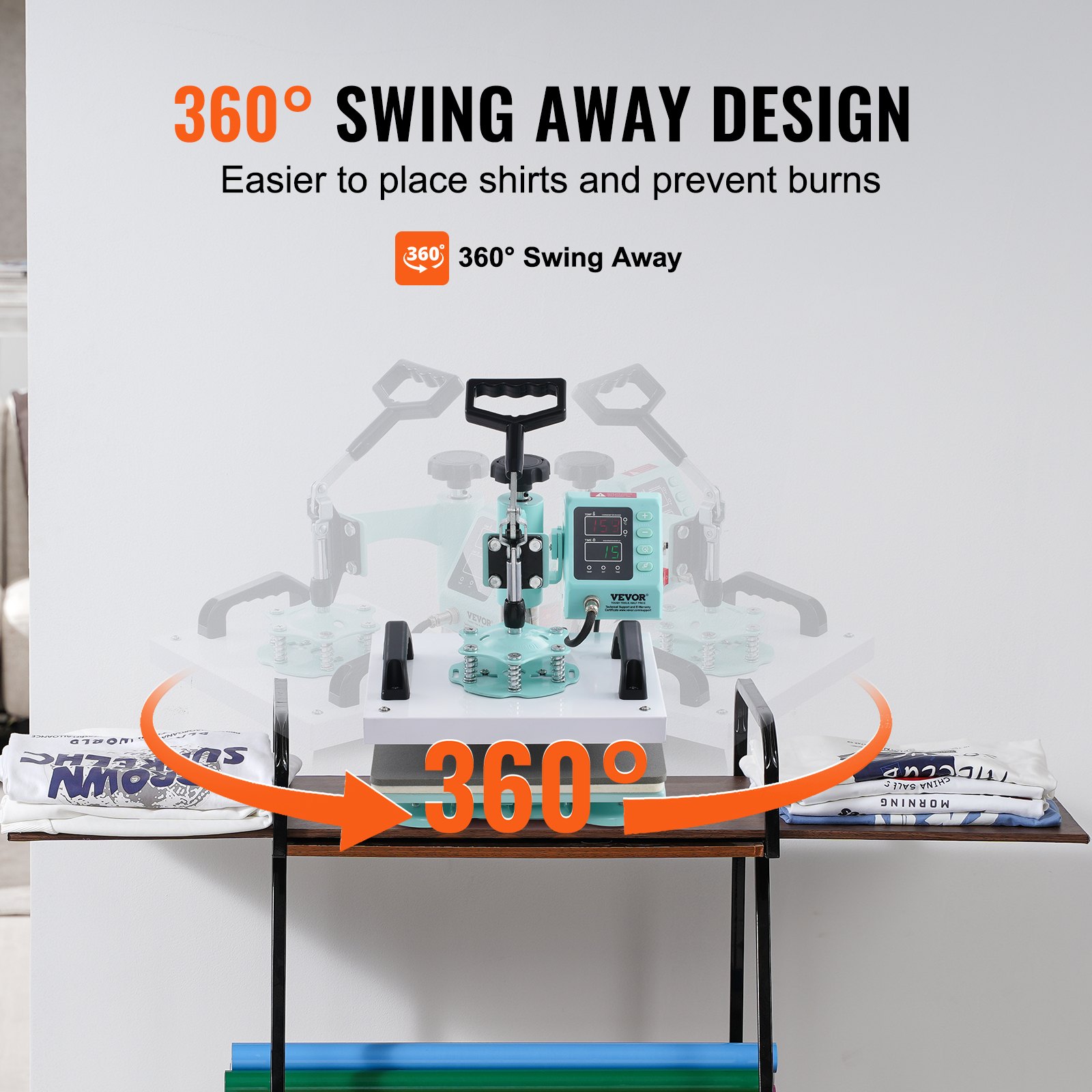 VEVOR Heat Press Machine 12x10in Heat Transfer Machine for T-Shirts ...