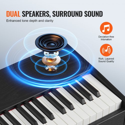 VEVOR 88 Key Fully Weighted Digital Piano Dual Keyboard Simple Cabinet ...