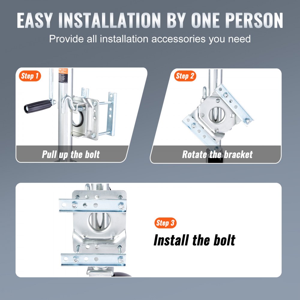 VEVOR Trailer Jack, Boat Trailer Jack 32.8 in, Bolt-on Trailer Tongue ...