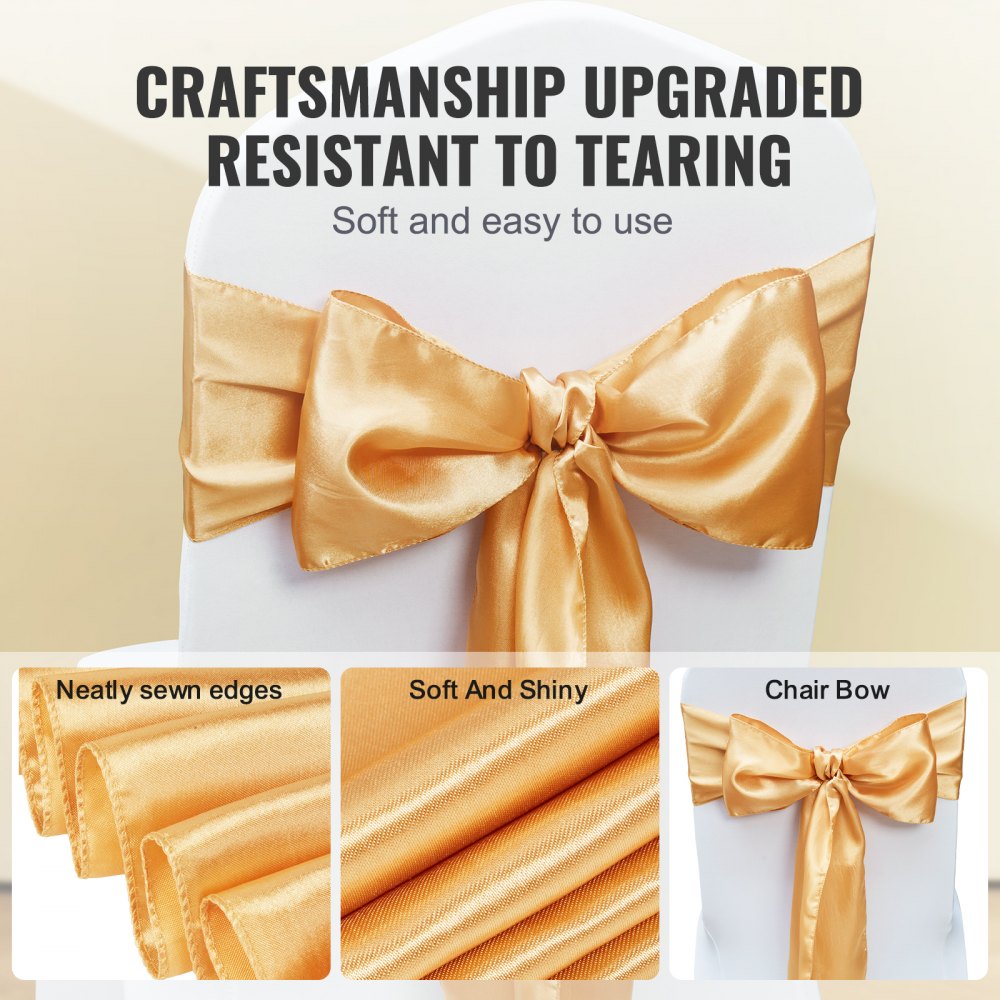 VEVOR Stretch Spandex Chair Sashes Bows, Chair Slipcover and Stretch ...