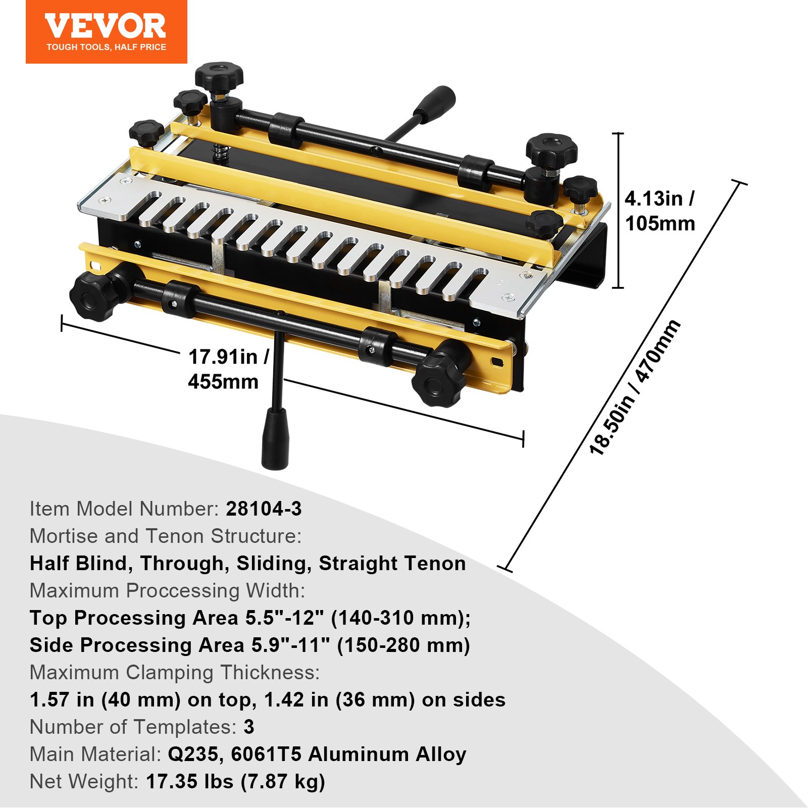 VEVOR Dovetail Jig 12 Inches Precise Dove Tailing Router Jigs with 3 ...