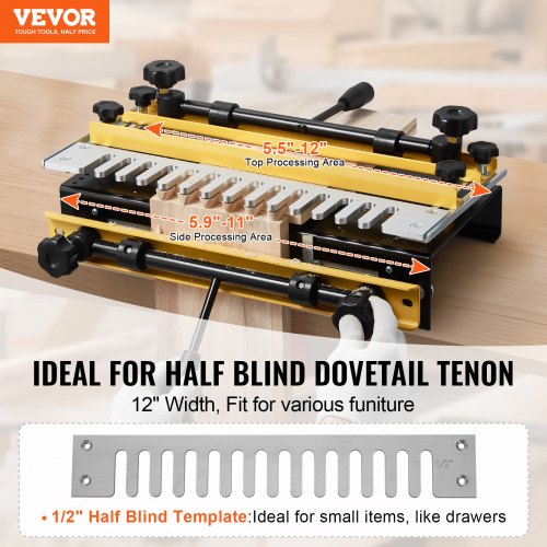 VEVOR Dovetail Jig 12 In Precise Dove Tailing Router Jigs with 1/2 ...