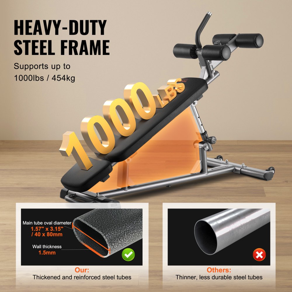 VEVOR Weight Bench Adjustable Situp Incline Bench for Home Gym Strength ...