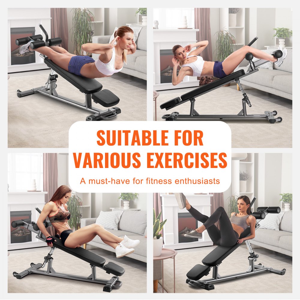 VEVOR Weight Bench Adjustable Situp Incline Bench for Home Gym Strength ...
