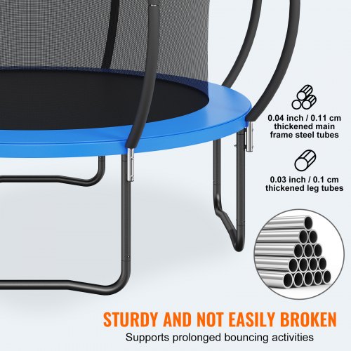 VEVOR 10FT Trampoline, 330 lbs Trampoline with Enclosure Net, Ladder ...