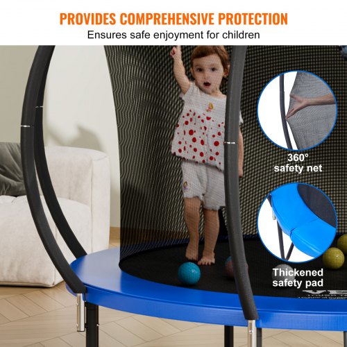 VEVOR 10FT Trampoline, 330 lbs Trampoline with Enclosure Net, Ladder ...