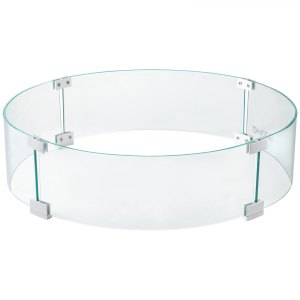 VEVOR Fire Pit Wind Guard, Glass Flame Guard, Round Glass Shield, 1/4 ...