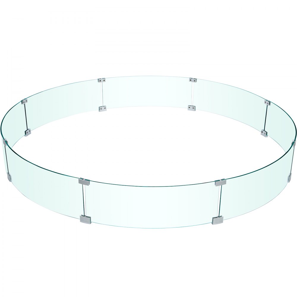 VEVOR Fire Pit Wind Guard, 59 x 59 x 7.9 inches Glass Flame Guard ...