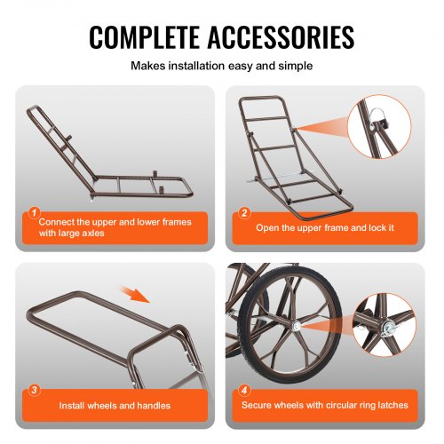 VEVOR Deer Cart, 500 LBS Capacity Folding Game Cart, Deer Cart Game ...