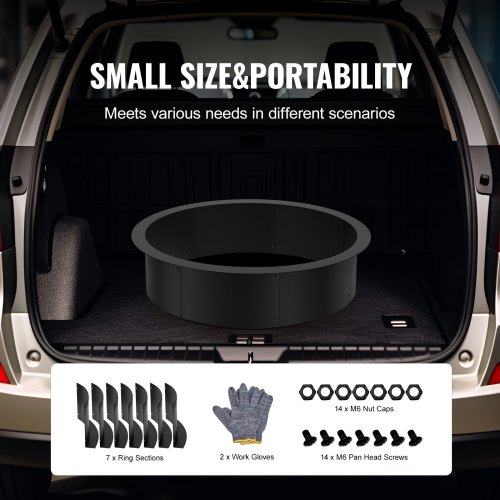 VEVOR Fire Pit Ring, 35-Inch Outer/31-Inch Inner Diameter, 10inch ...