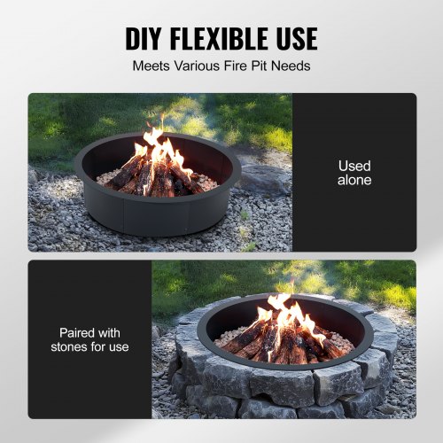VEVOR Fire Pit Ring, 45-Inch Outer/39-Inch Inner Diameter, 10inch ...