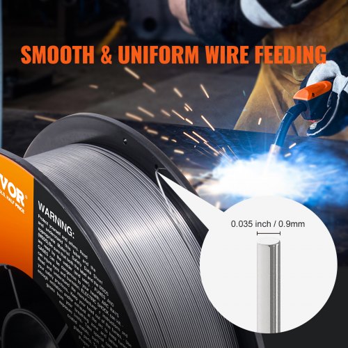 VEVOR Flux Core MIG Welding Wire E71T-GS 0.035" 10LB Gasless Mild Steel ...