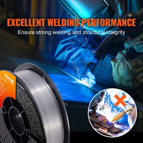 VEVOR Flux Core MIG Welding Wire E71T-GS 0.035" 10LB Gasless Mild Steel ...