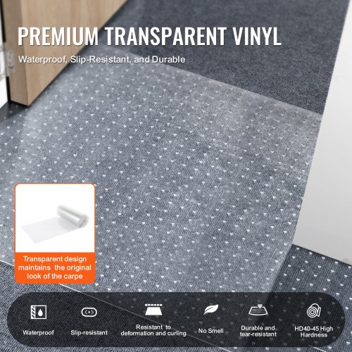 VEVOR Carpet Protector for Pets, 24" x 25' PVC Scratch-Proof Cat Carpet ...