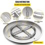 VEVOR Drop in Fire Pit Pan, 19" x 19" Round Fire Pit Burner, Stainless ...