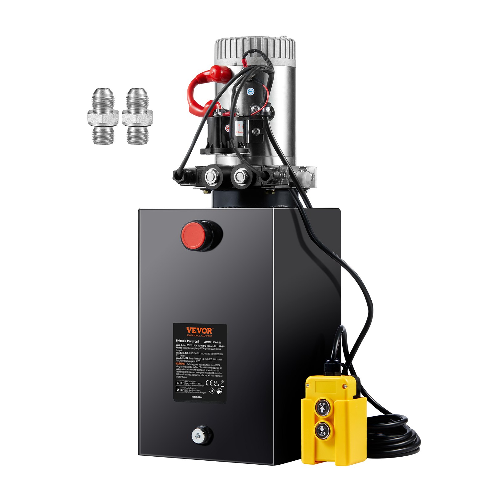 VEVOR Hydraulic Pump 15 Quart Double Acting Dump Trailer Pump Power ...