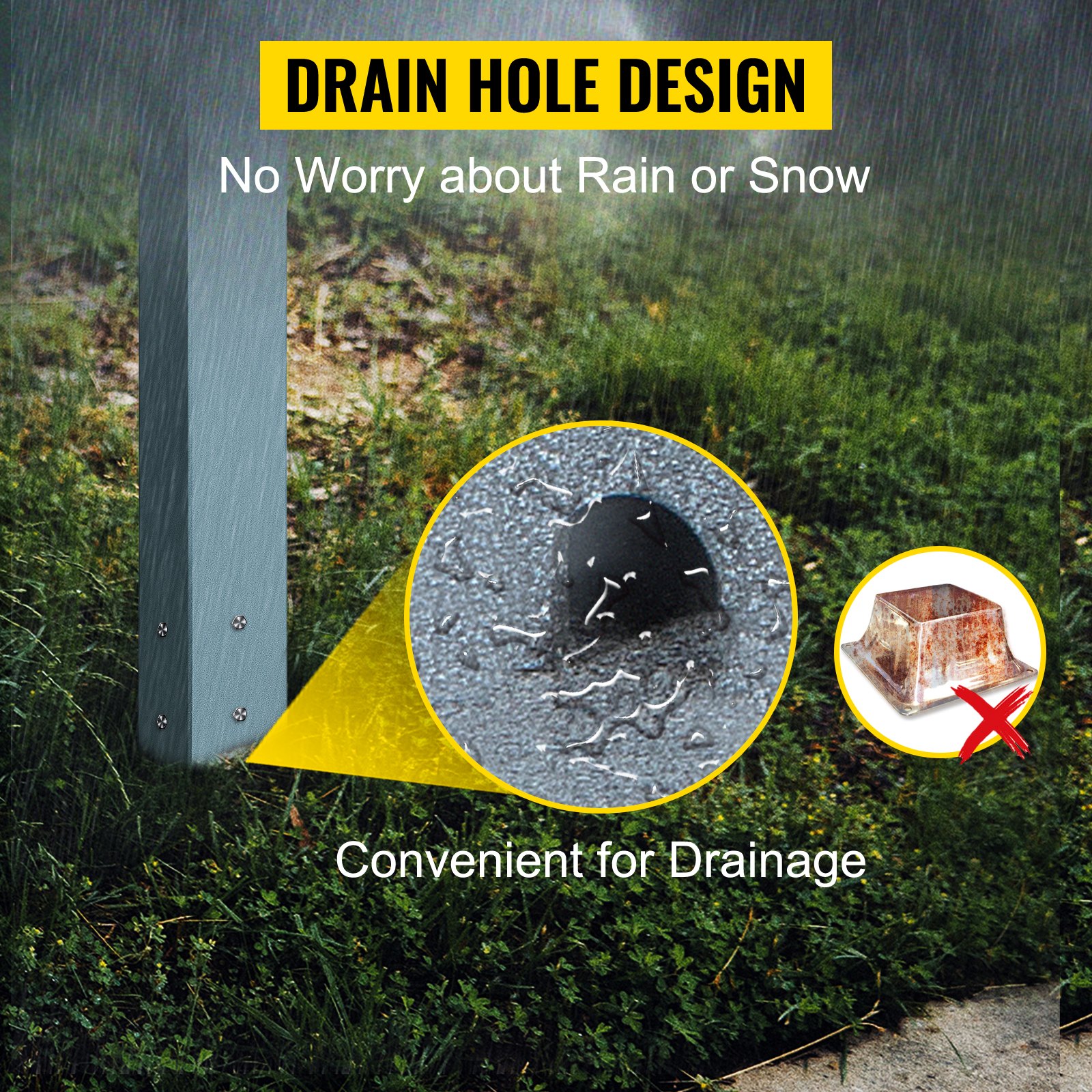 VEVOR Mailbox Post, 43" High Mailbox Stand, Granite Powder-Coated Mail ...