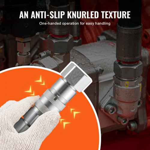 VEVOR 1/2" Flat Face Hydraulic Couplers, 3/4 SAE Skid Steer Hydraulic ...