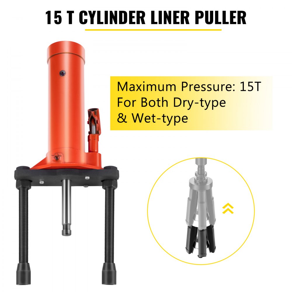 VEVOR Hydraulic Cylinder Liner Puller 15 Ton Liner Puller Tool, Both ...
