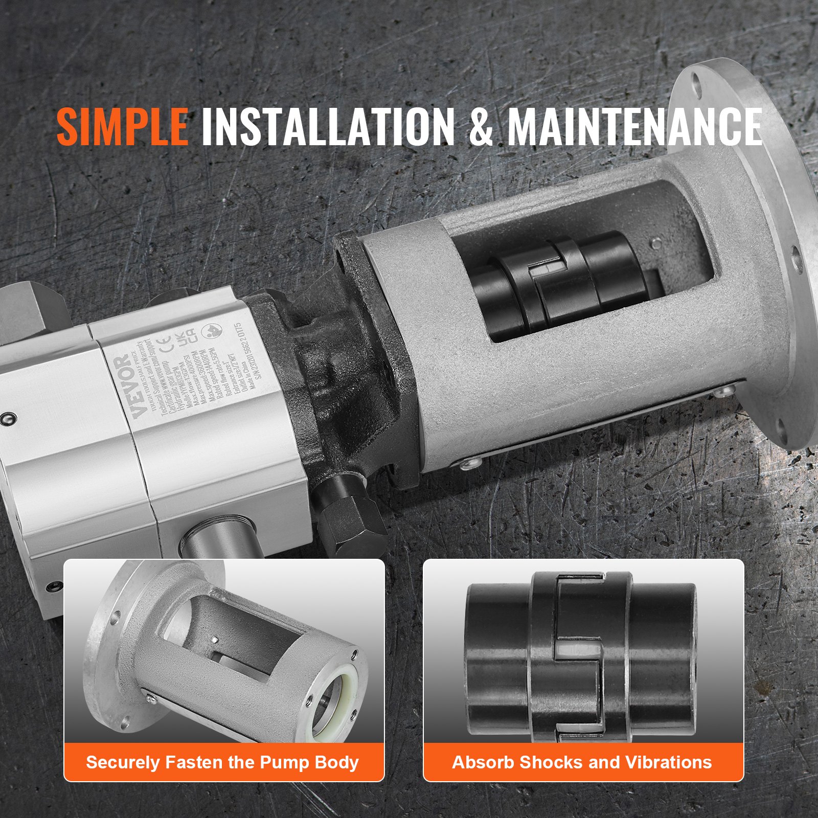 VEVOR Hydraulic Wood Log Splitter Pump Kit, 13 GPM, 2 Stage 4000 PSI ...