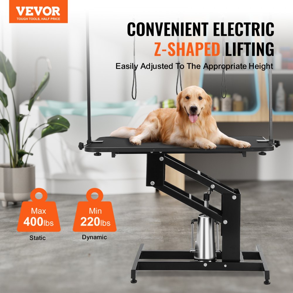 VEVOR 109cm Hydraulic Pet Grooming Table, Heavy Duty Dog Grooming Arm ...