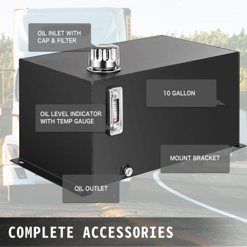 VEVOR Hydraulic Fluid Tank 10 Gal Fuel Tank Heavy Duty Hydraulic Steel ...