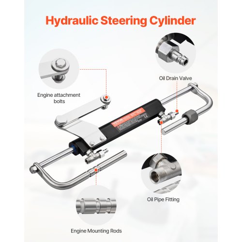 90HP Hydraulic Outboard Steering Kit Marine Boat Hydraulic Steering ...