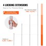 VEVOR Aluminum Grade Rod, 14-Feet/10ths 6 Sections Telescopic Measuring ...