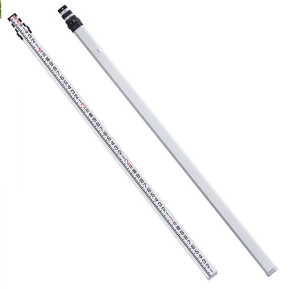 VEVOR Aluminum Grade Rod, 16-Feet/8ths 4 Sections Telescopic Measuring ...