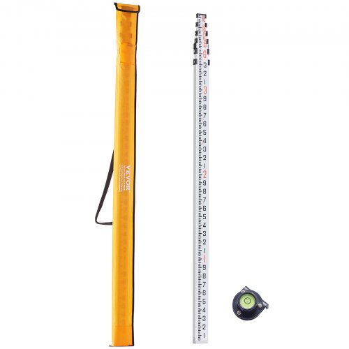 VEVOR Measuring Rod 18-Feet/10ths 6 Sections Telescopic Grade Rod 1 ...