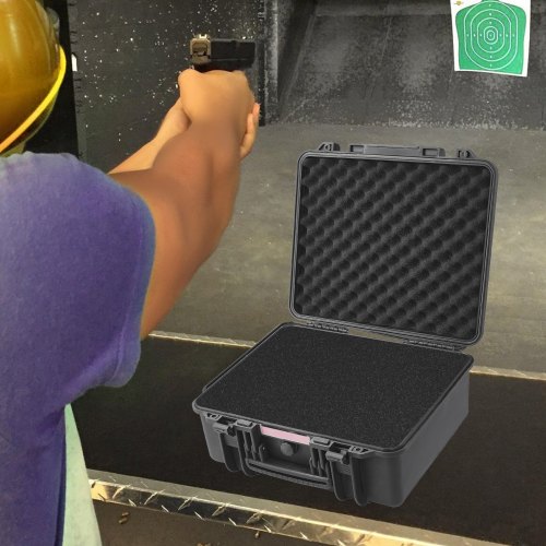 VEVOR Hard Pistol Cases with Pre-cut PU Foam Lockable Pistol Case for 6 ...