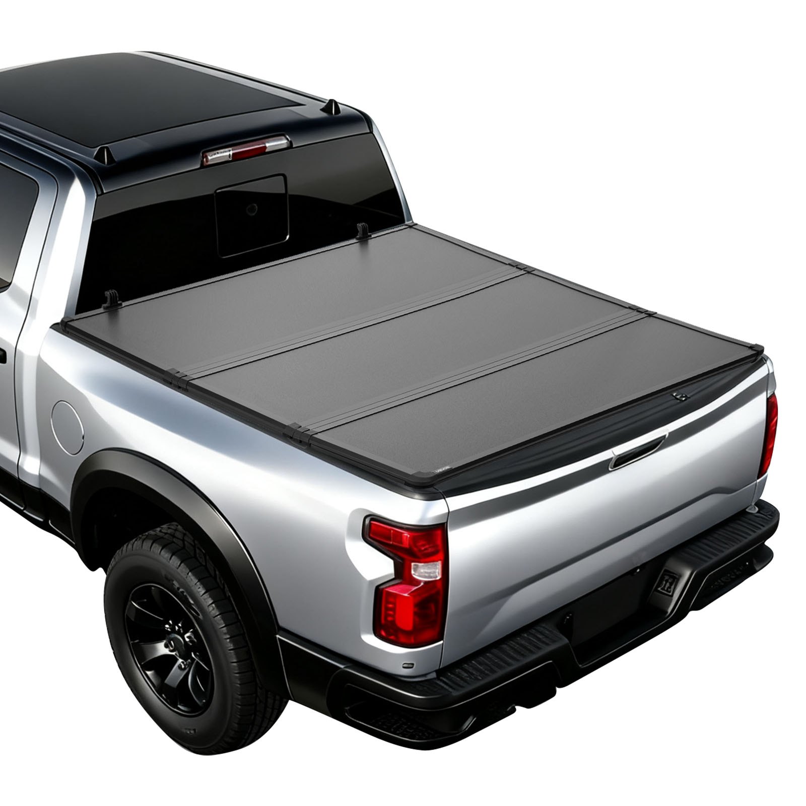 VEVOR Hard Tri-Fold Truck Bed Tonneau Cover, Compatible with 2019-2024 ...