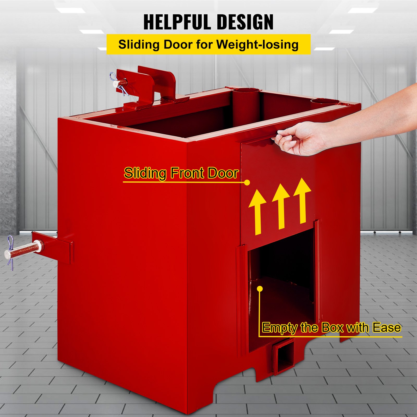 VEVOR VEVOR Caja de lastre de 3 puntos, caja de lastre de enganche de capacidad de 800 lb ...