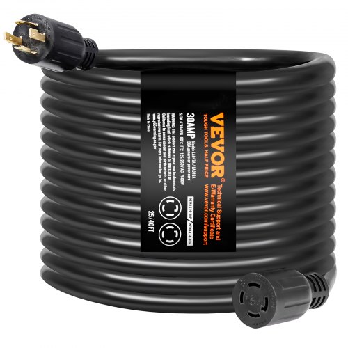 VEVOR 30 Amp Generator Cord and Power Inlet Box Kit, 25 FT, NEMA L14 ...