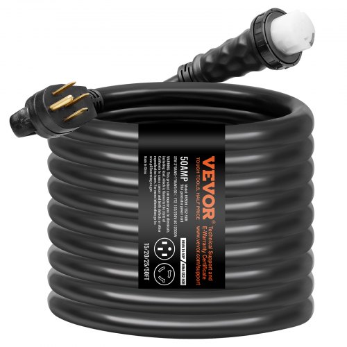 VEVOR 50 Amp Generator Cord and Power Inlet Box Kit, 50FT, NEMA 14-50P ...