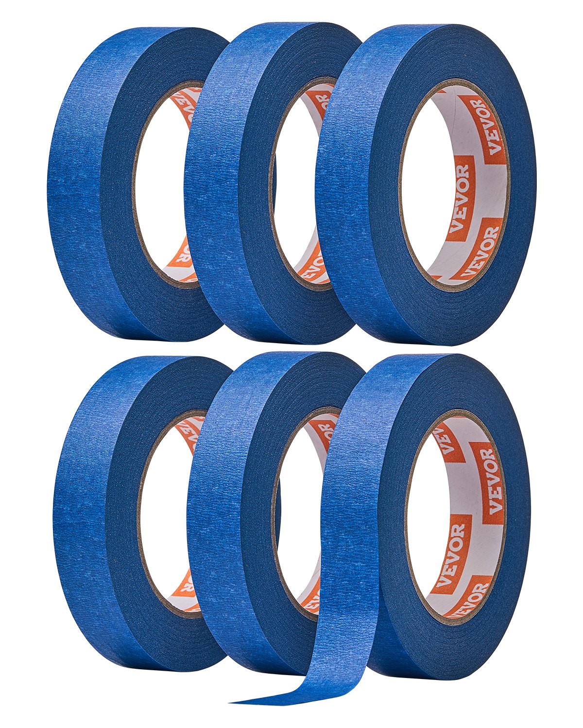 VEVOR Painters Tape, 1 Inch Wide (0.94 In x 60 Yds), 6 Rolls, Blue ...