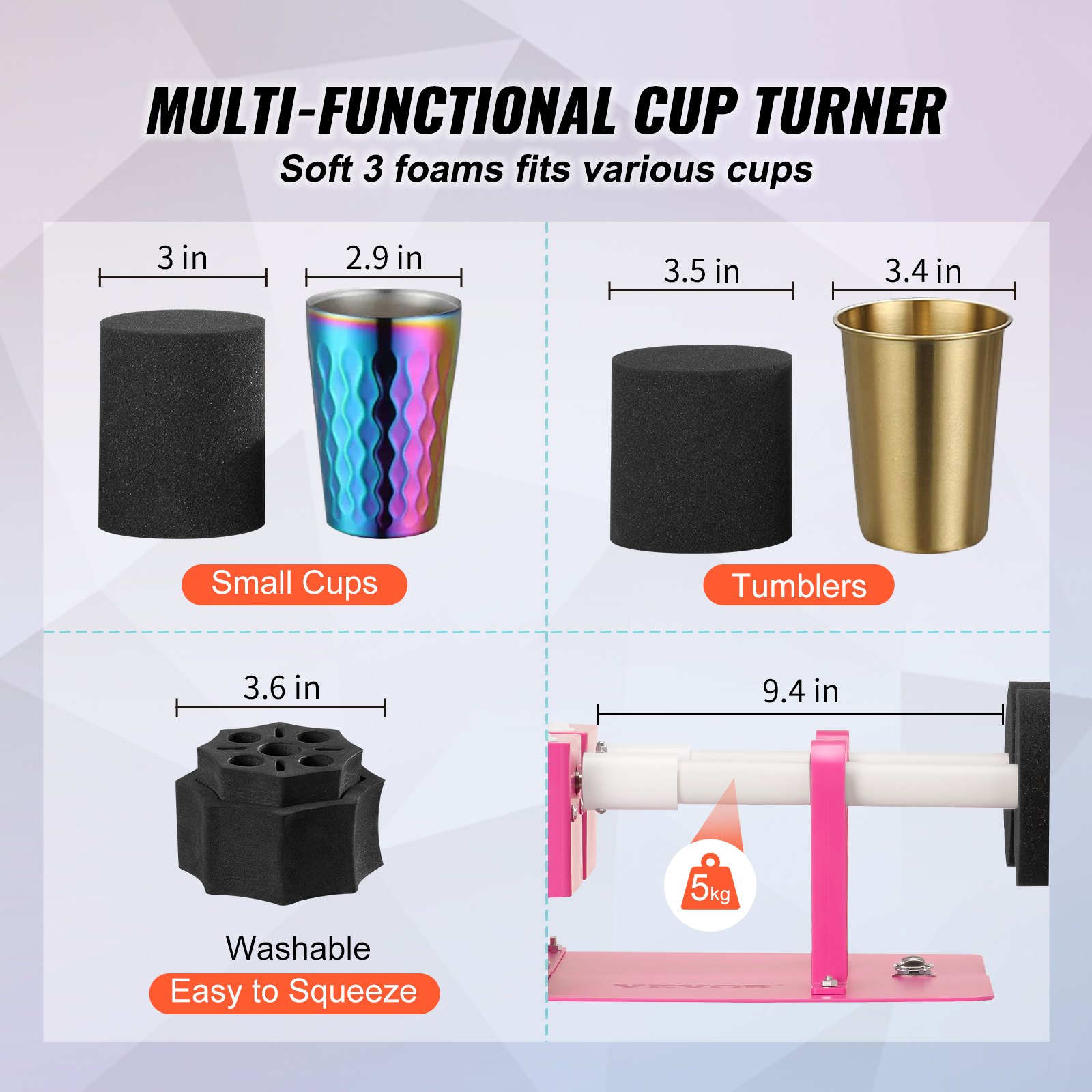 VEVOR Double Cup Turner 2-Arm Pen Turner with Epoxy Resin Kit for ...