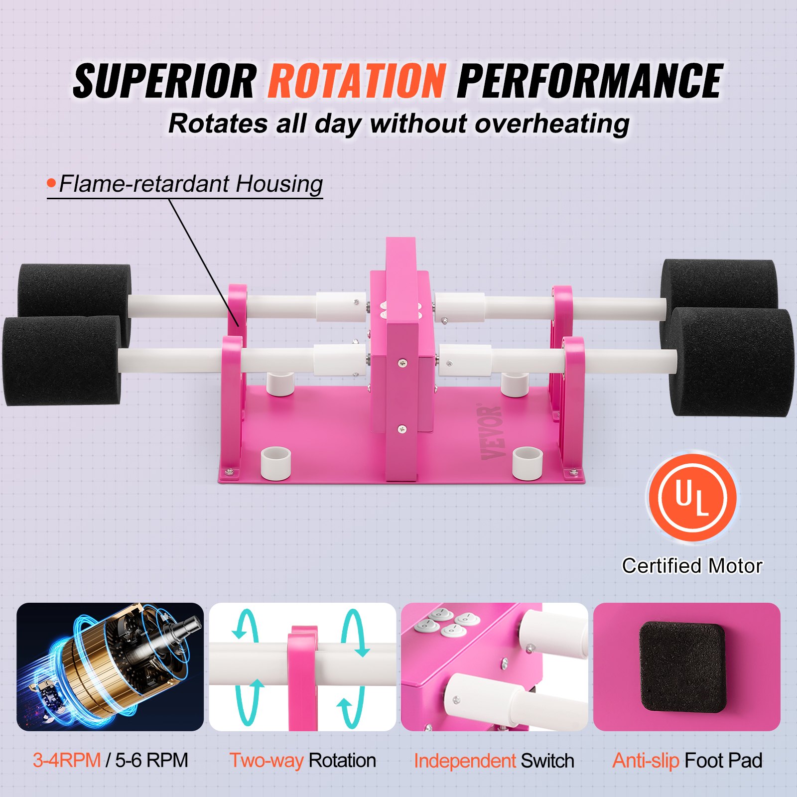 VEVOR 4 Cup Turner Multi Tumbler Spinner Four-Arm Crafts for Glitter ...