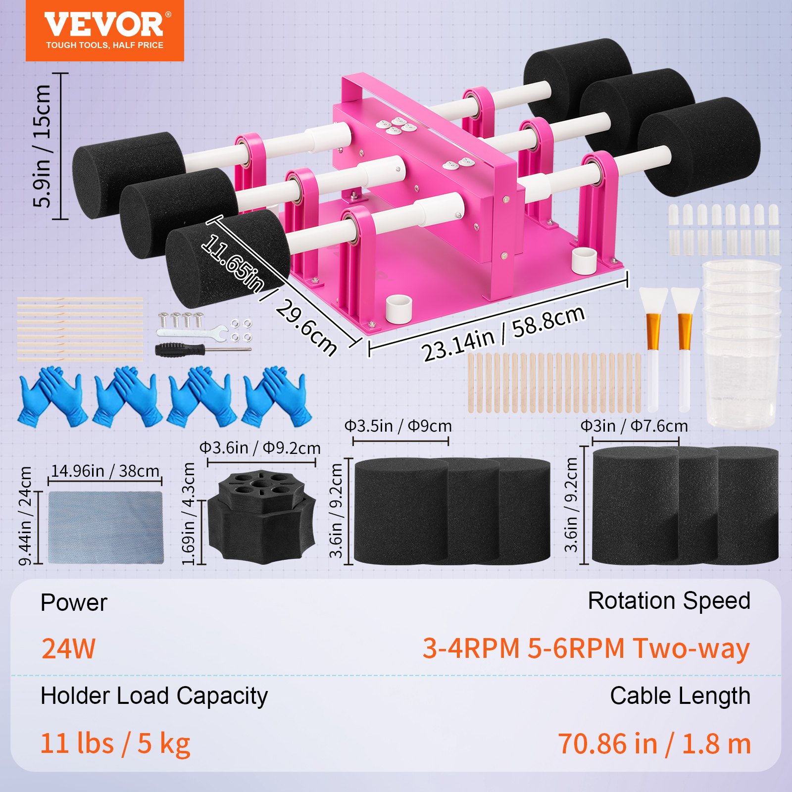 VEVOR 6 Cup Turner for Crafts Tumbler, Multiple Tumbler Turner DIY ...