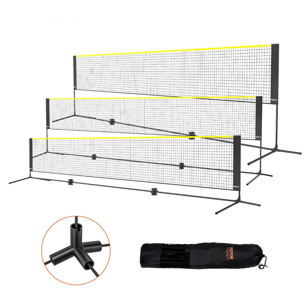 VEVOR Badminton Net, Height Adjustable Volleyball Net, 17ft Wide ...