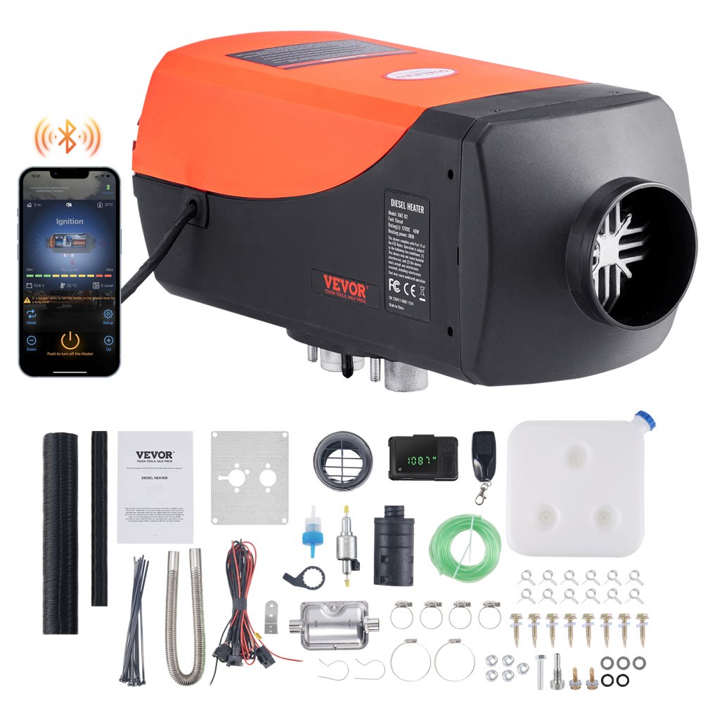 VEVOR Bluetooth App Control Diesel Air Heater, 12V 5KW Diesel Heater ...