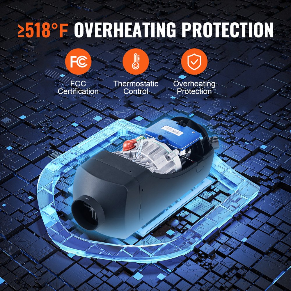VEVOR Bluetooth App Control Diesel Air Heater, 12V 8KW Diesel Heater ...