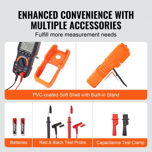 VEVOR Digital Multimeter, 4000 Counts, Multimeter Tester DC AC ...