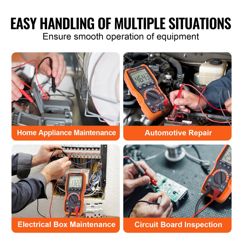 VEVOR Digital Multimeter, 4000 Counts, Multimeter Tester DC AC ...