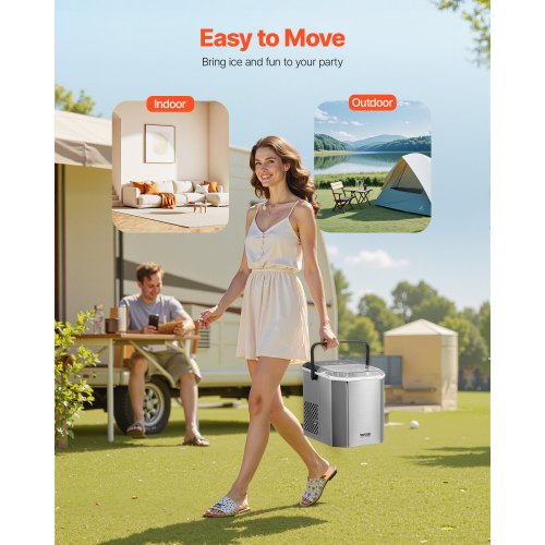 Portable Countertop Ice Maker 26Lbs/24H Self-Cleaning with Scoop Basket ...