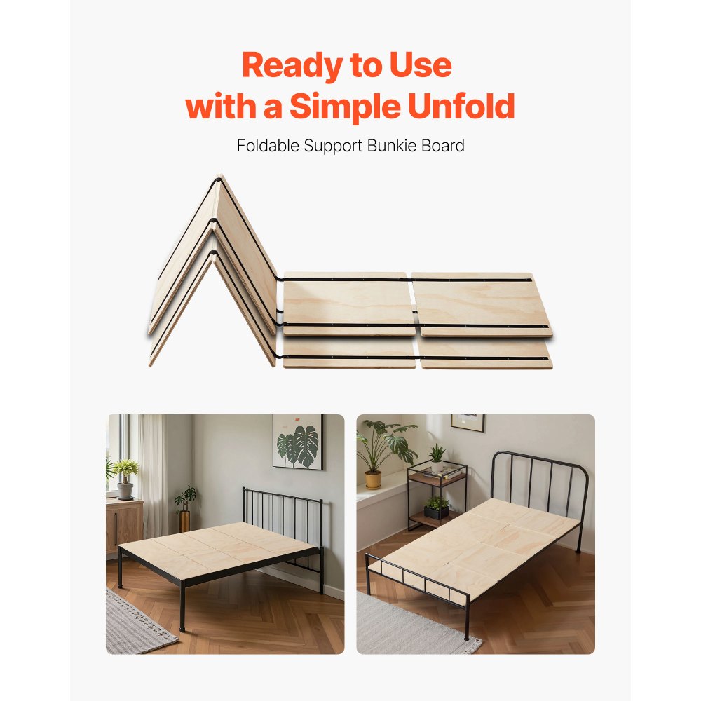 VEVOR Twin Size Bunkie Board, 0.4 in Foldable Bed Board Slats with ...